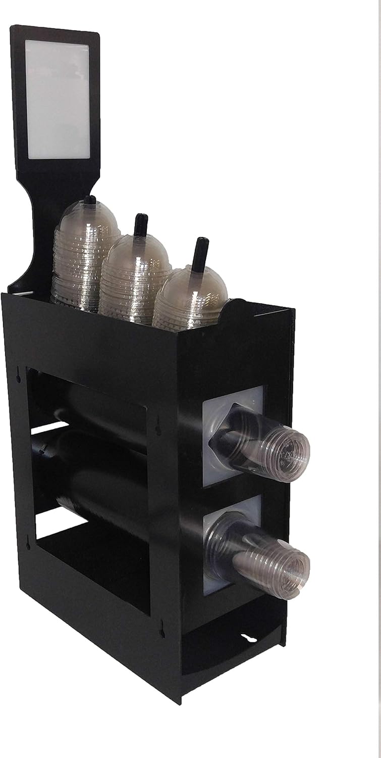 Amazon.com: 2 Section, Spring Loaded Cup Dispenser. W/ 3 Dome Lid ...