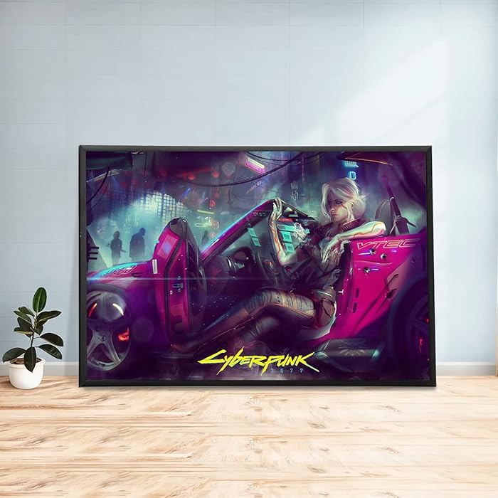 Buy C.Y.BER.PUNK 2077 A New Girl In Town Poster, Cyberpunk%2077 poster ...