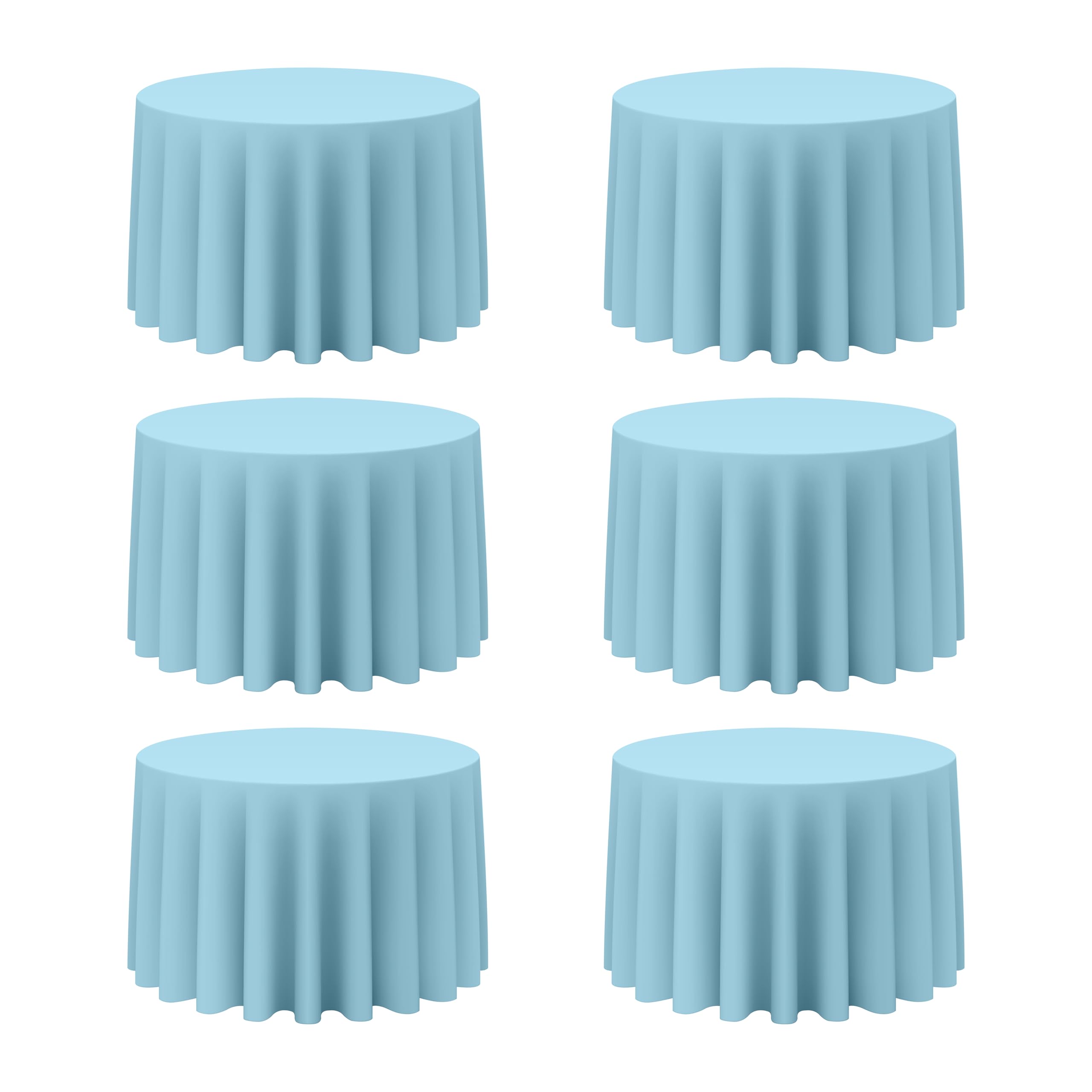 Amazon.com: BRILLMAX 6 Pack Light Blue Round Tablecloths 108 Inch ...