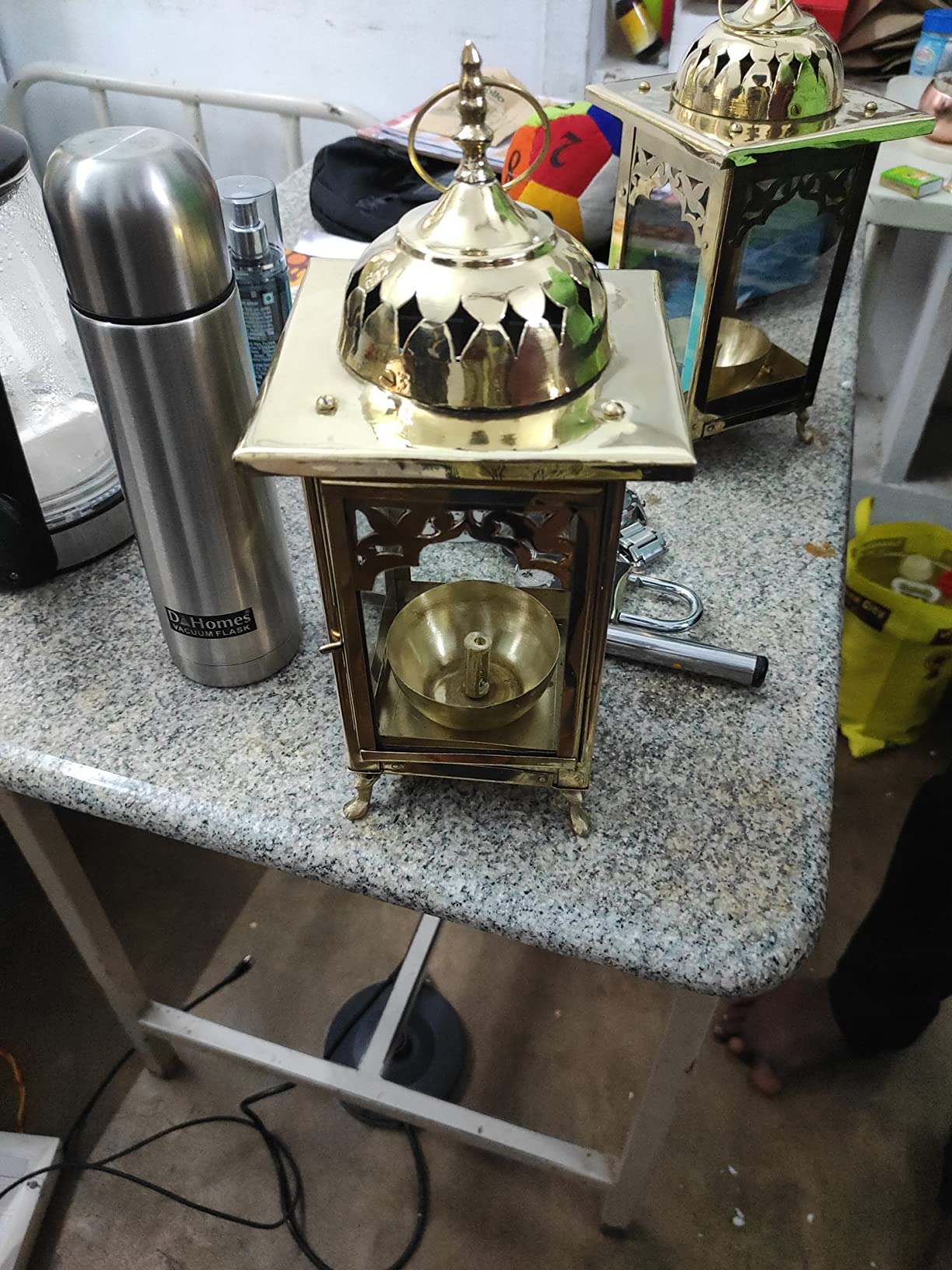 Buy Rewari Handicrafts Brass Handcrafted Decorative Akhand Diya Crystal ...