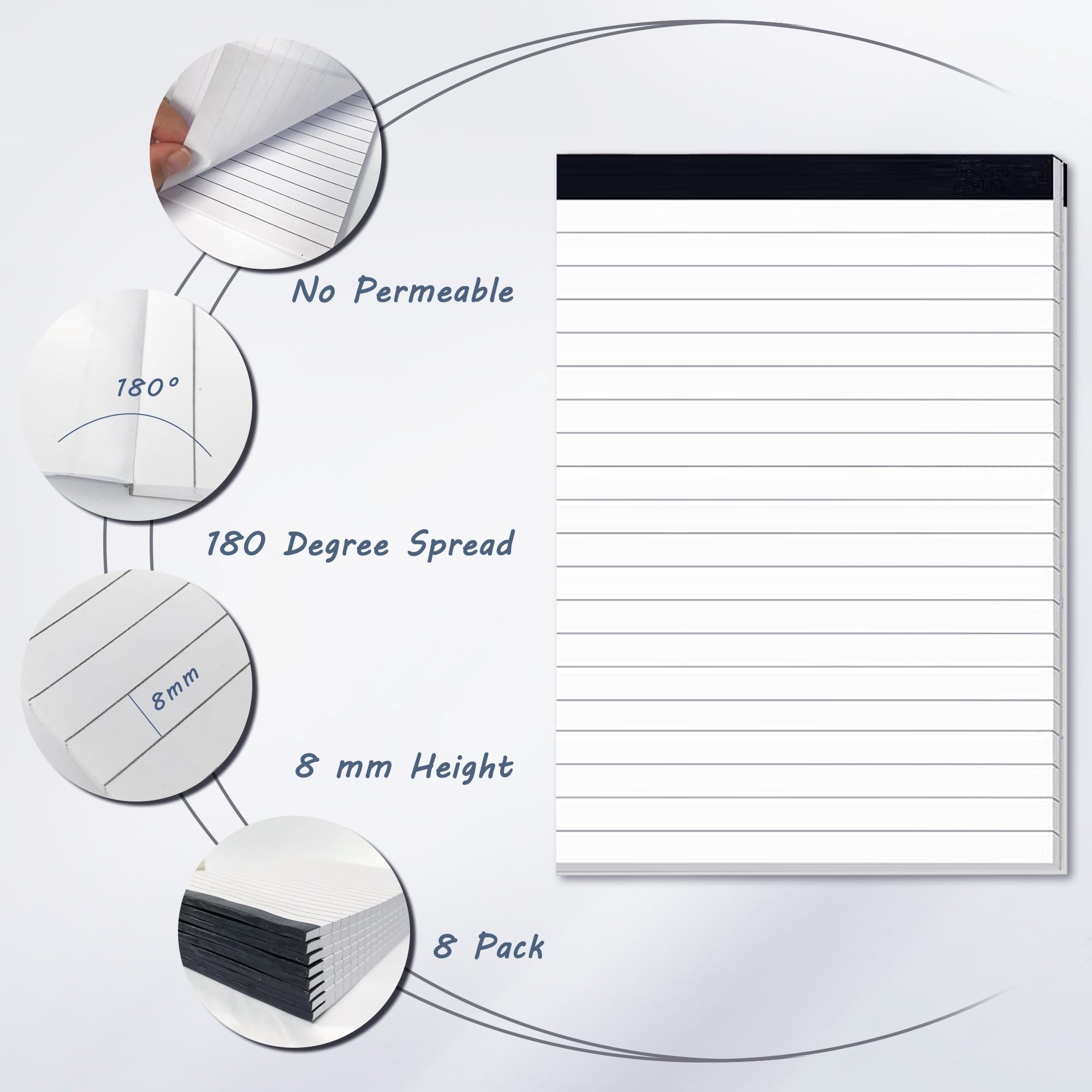 Snapklik.com : 8 Pack Note Pads 4 X 6 Inch Small Notepads For Business ...