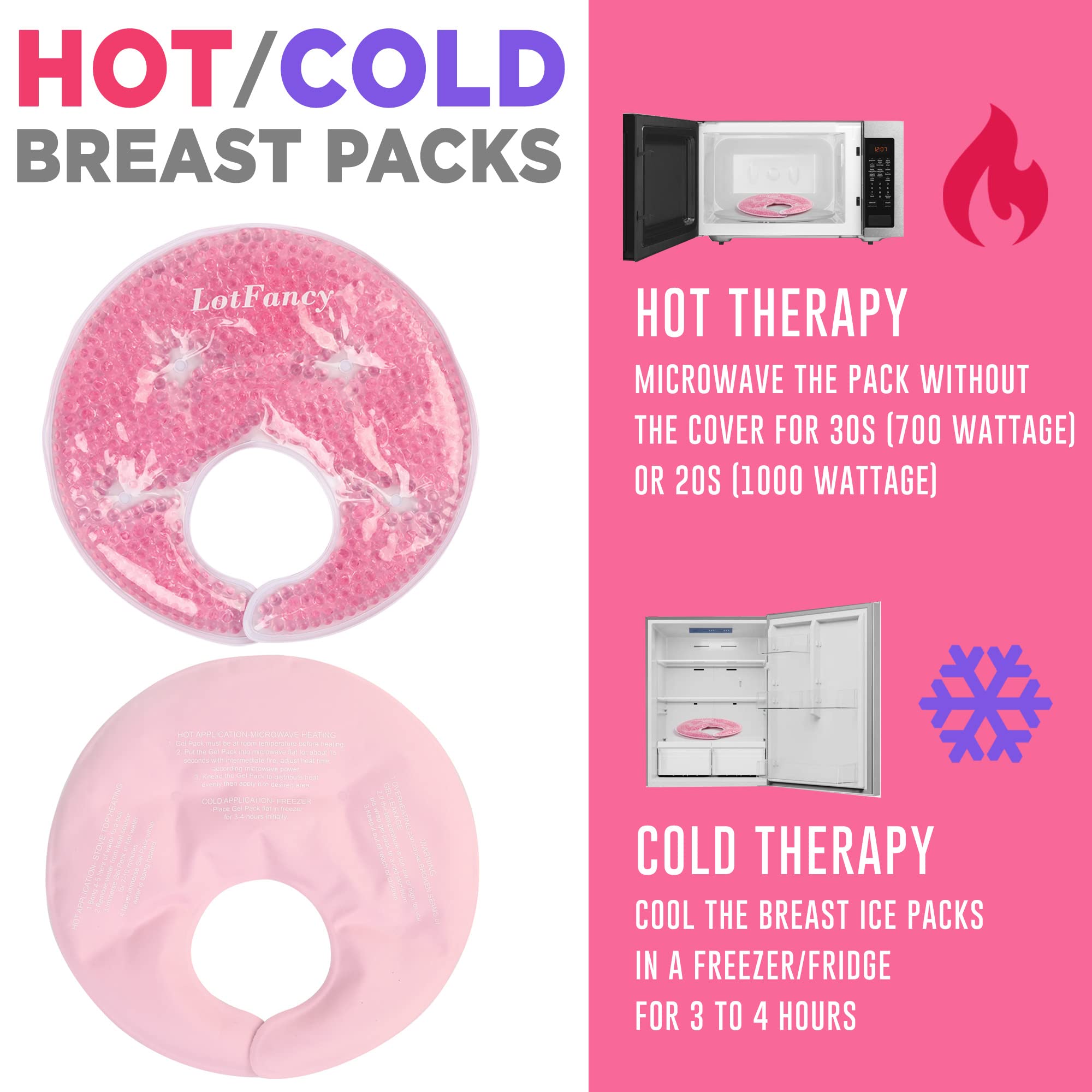 Snapklik.com : Breast Ice Packs, 2 Hot Cold Breast Therapy Packs And 2 ...