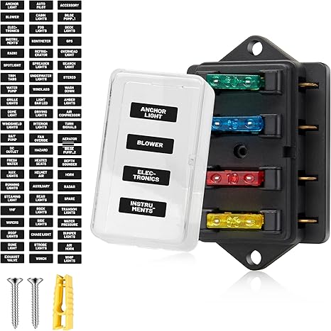 Amazon.com: RED WOLF 4 Way Blade Fuse Block Box Holder w/Standard ...