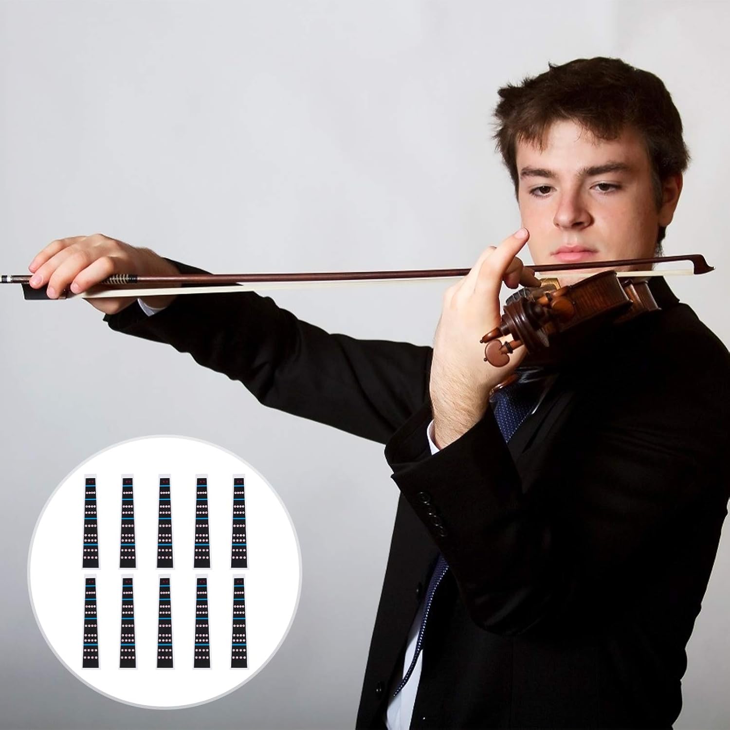 Buy Milisten 10 Sheets Violin Finger Guide Rubber Mute Violin Notes ...