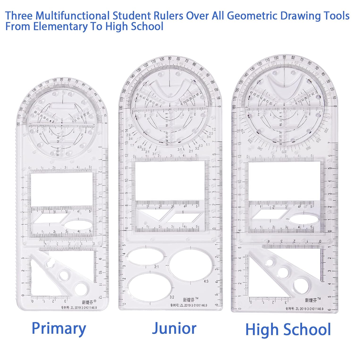 Buy Multifunctional Geometric Ruler Set,Mathematics Drawing Ruler ...