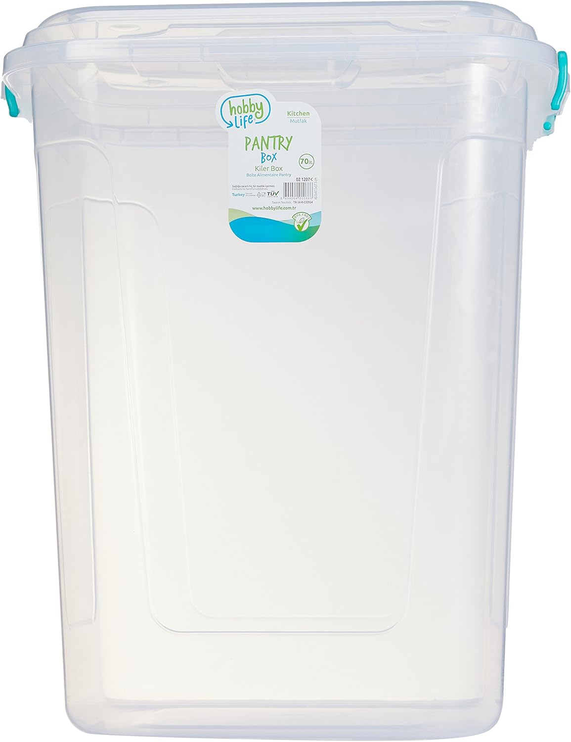 Pack of 2 70 Litre Capacity Plastic Pantry Box Food Container Deep ...