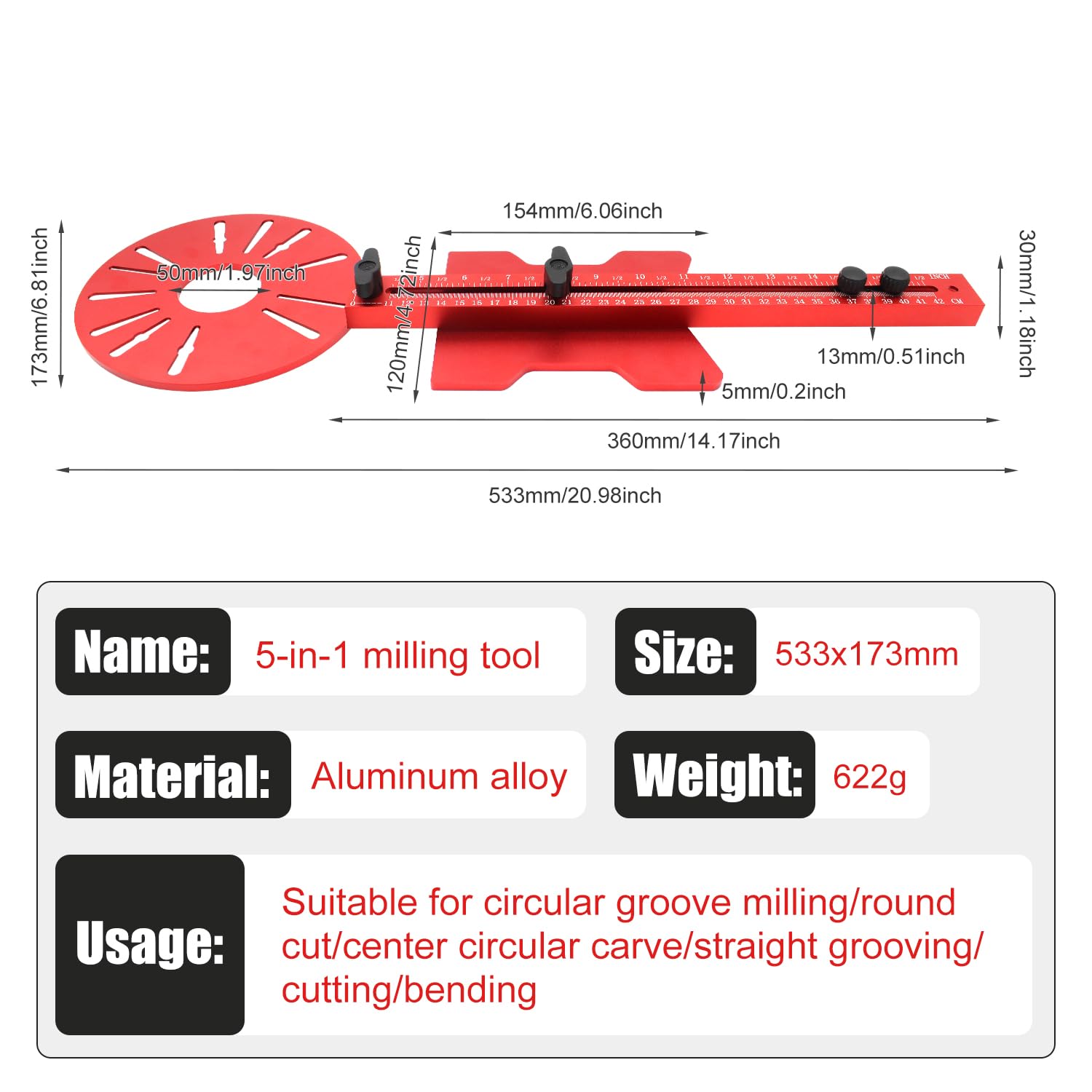Snapklik.com : New 5 In 1 Router Milling Groove Bracket For Routing ...