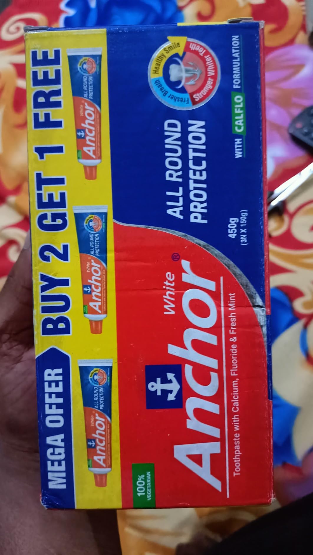 Buy Anchor All Round Protection White Toothpaste 450gm (150g x 3 ...