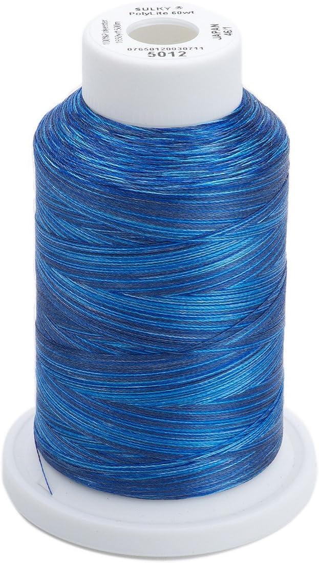 Amazon.com: Sulky Of America 60wt Variegated Polylite Thread, 1650 yd ...
