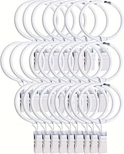 Amazon.com: 35 Pcs Openable Curtain Clips with Rings White 2Inch Strong ...
