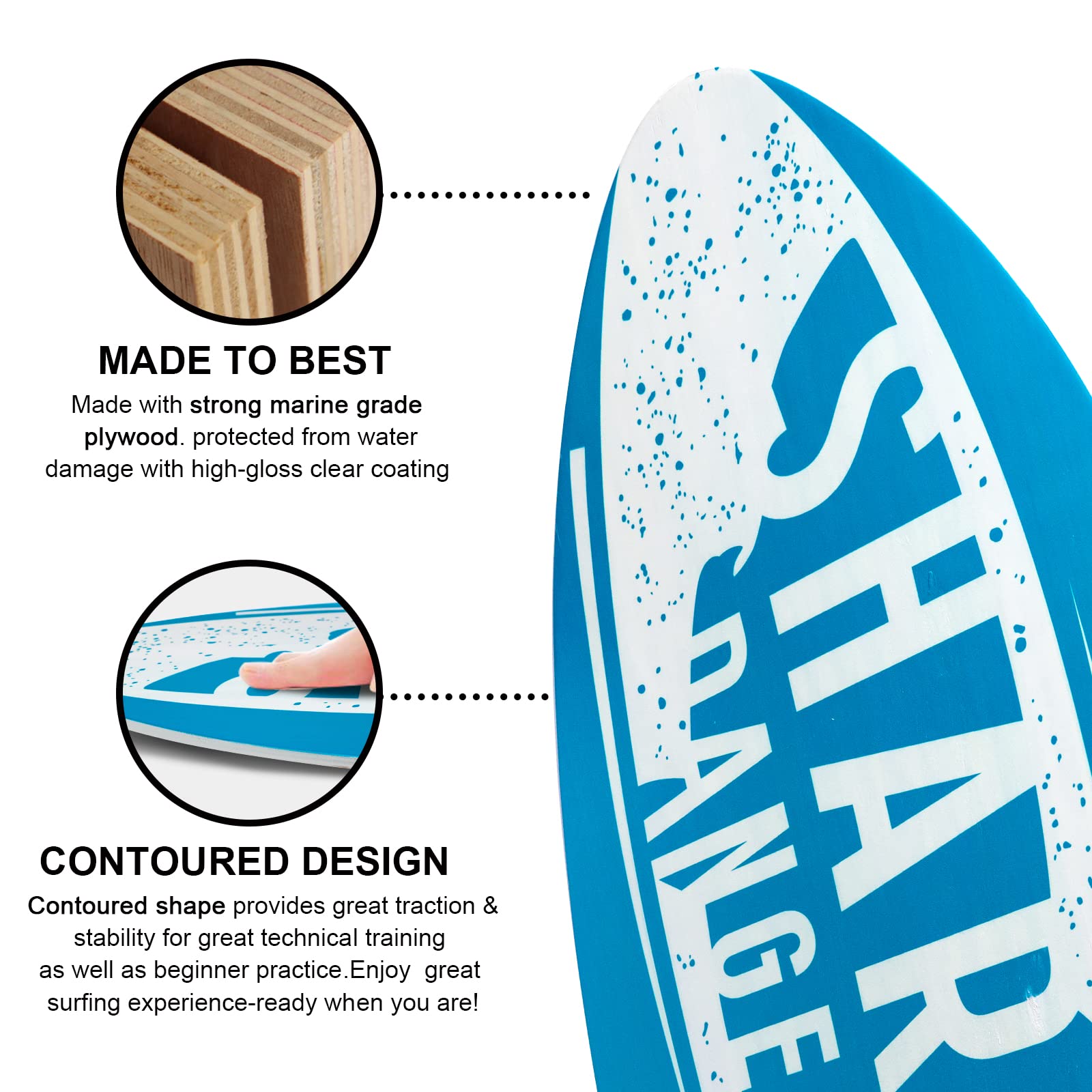 Skimboard For Beach Skimboard 35 Inch Skim Board For Kids Adults Wooden ...