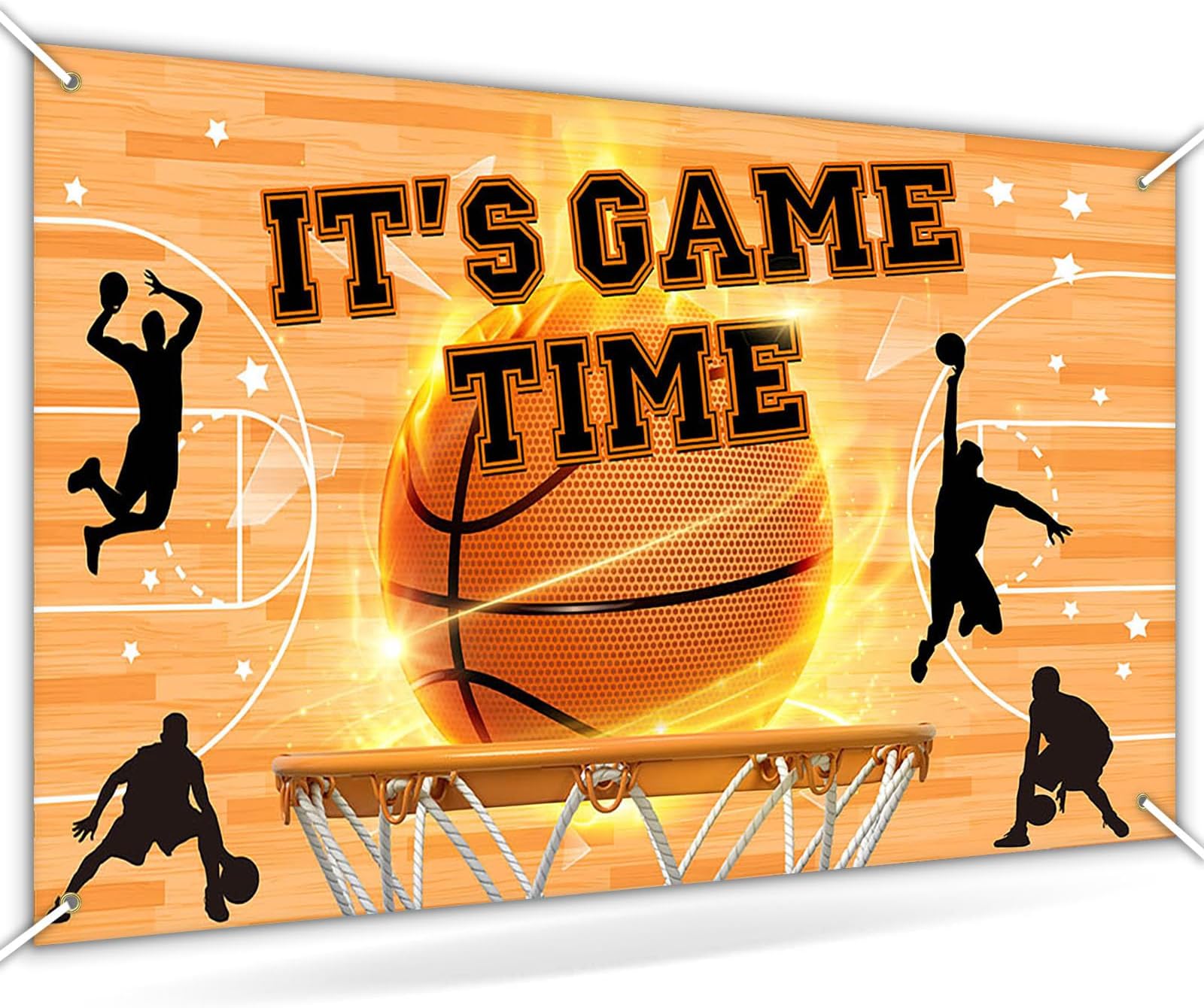 Amazon.com: Basketball Happy Birthday Banner Basketball Party Backdrop ...