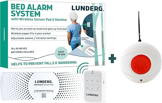 Amazon.com: Lunderg Bed Alarm System with Call Button, Wireless Bed ...