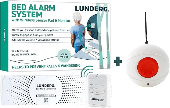 Amazon.com: Lunderg Bed Alarm System with Call Button, Wireless Bed ...