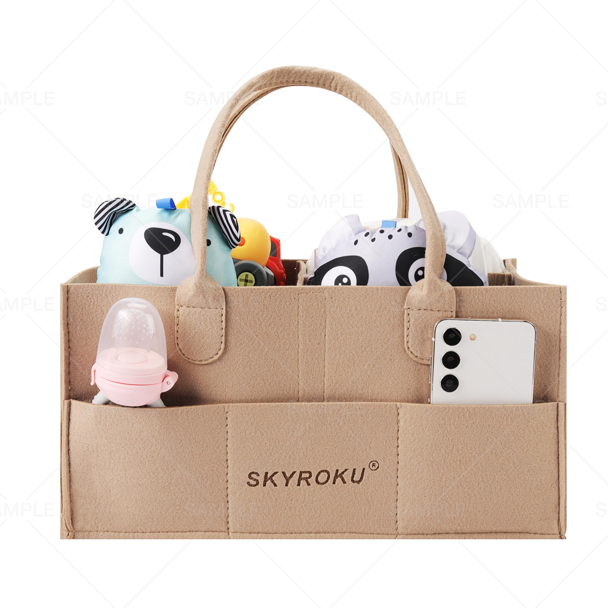 SKYROKU Baby Diaper Caddy Organizer, Portable Car Caddy Storage Basket ...