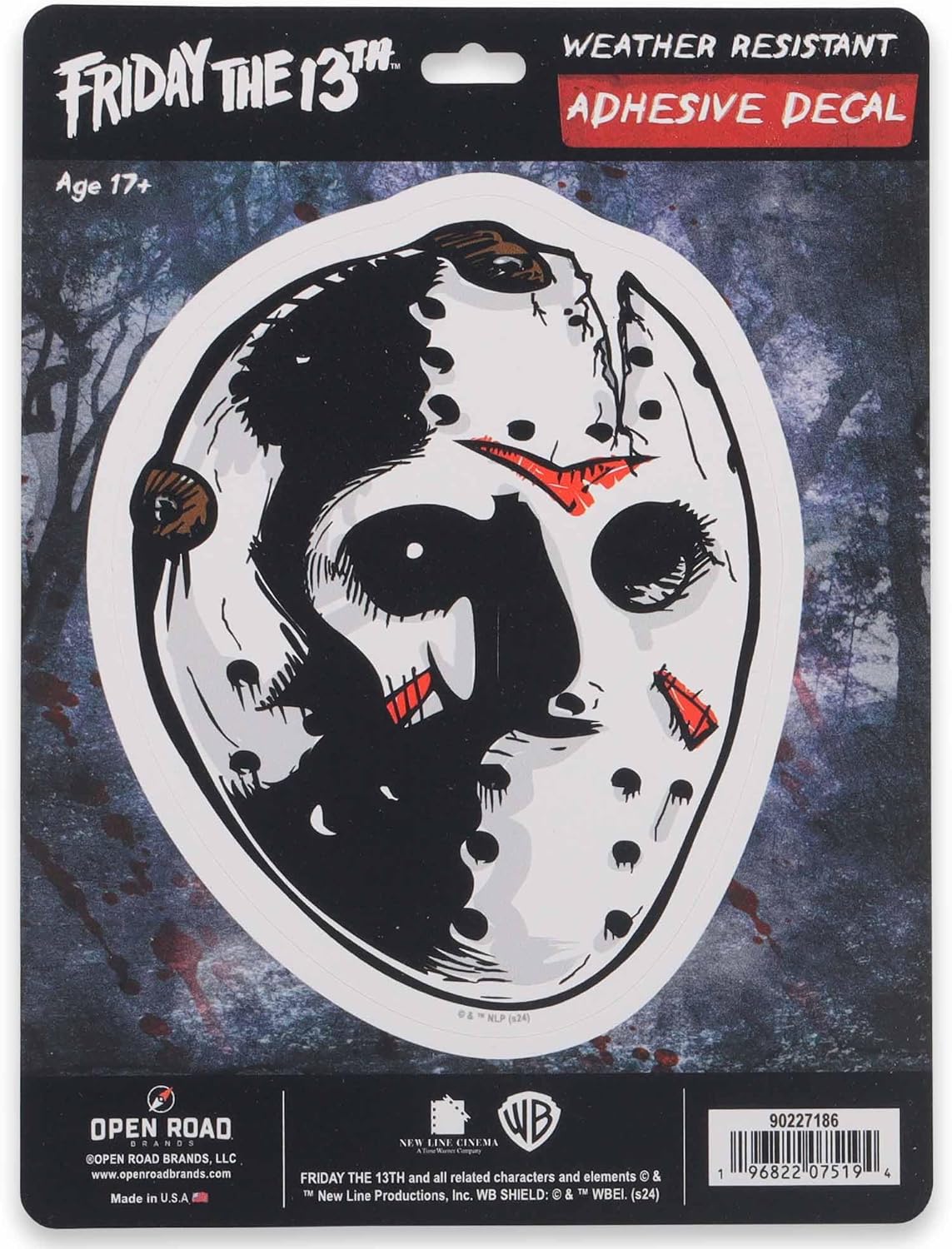 Amazon.com: Friday the 13th Jason Mask Adhesive Vinyl Decal - Scary ...