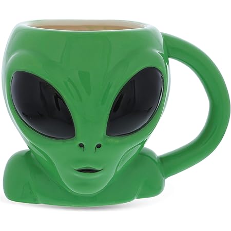 Amazon.com: MUGNIV Green Alien Cartoon Novelty Mug: Ceramic Cute Coffee ...