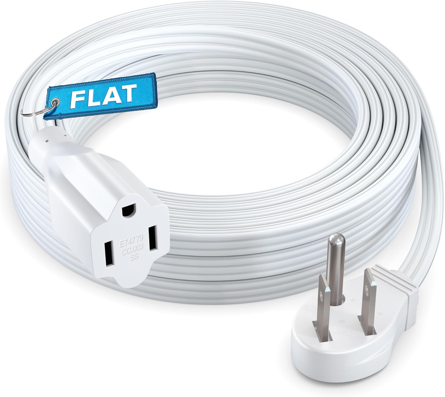 Amazon.com: Maximm Extension Cord (20 Feet) 1 Outlet Flat Wire, 3-Prong ...