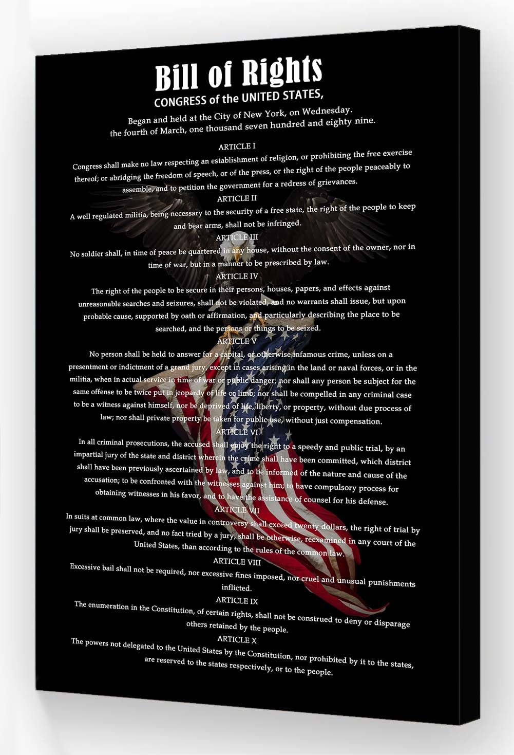 Amazon.com: Wallpicss Us Constitution And Bill of Rights Wall Art ...