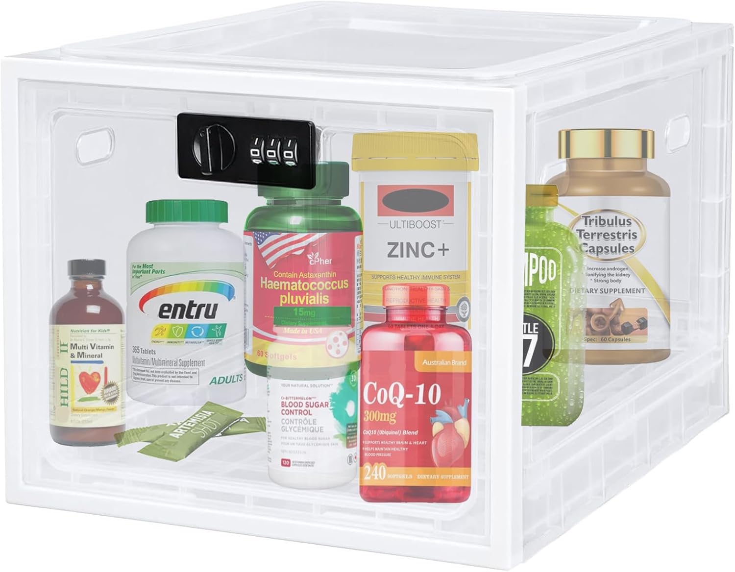 EMLTHORY Medication Lock Box with Code for Safe Medicine Storage Bin ...