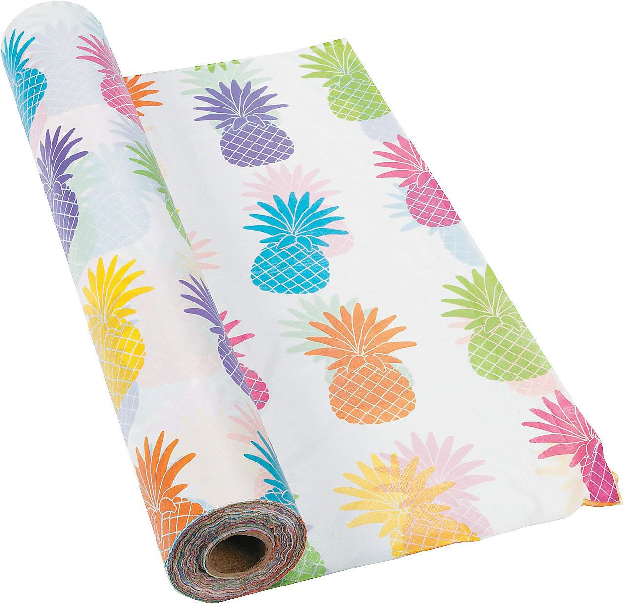 Amazon.com: Fun Express Pineapple Disposable Tablecloth Roll (100 ft ...