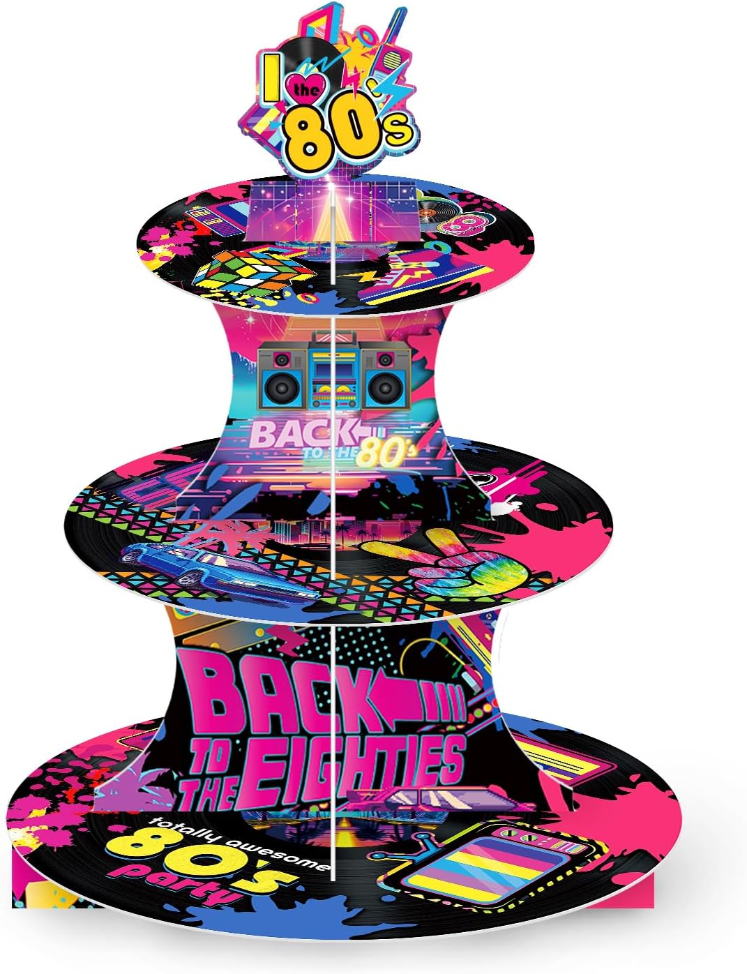 Amazon.com: HapeePopy 80s Themed Party Decorations 3 Tier 80s 90s ...