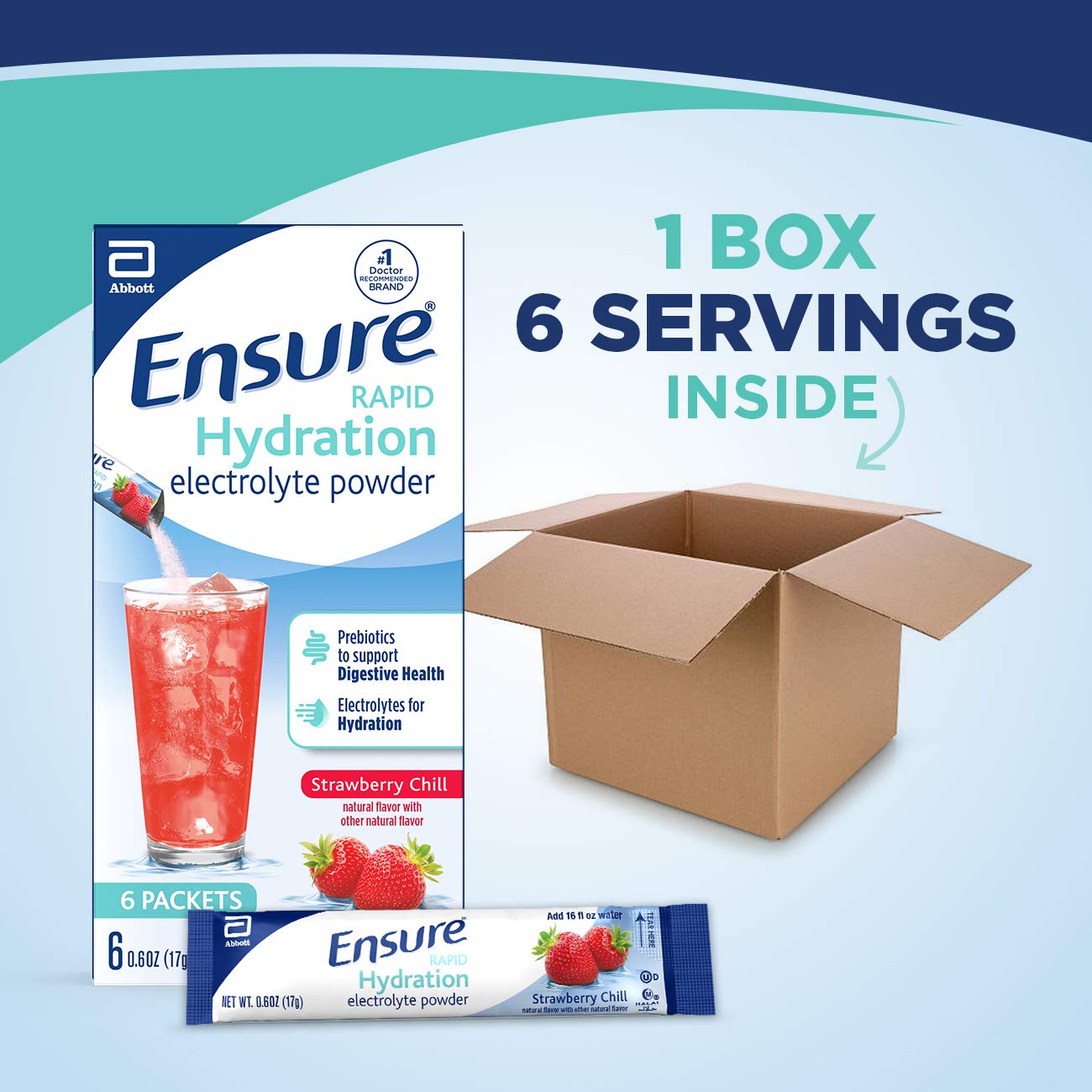 Ensure Rapid Hydration Electrolyte Powder, Prebiotics to Support ...