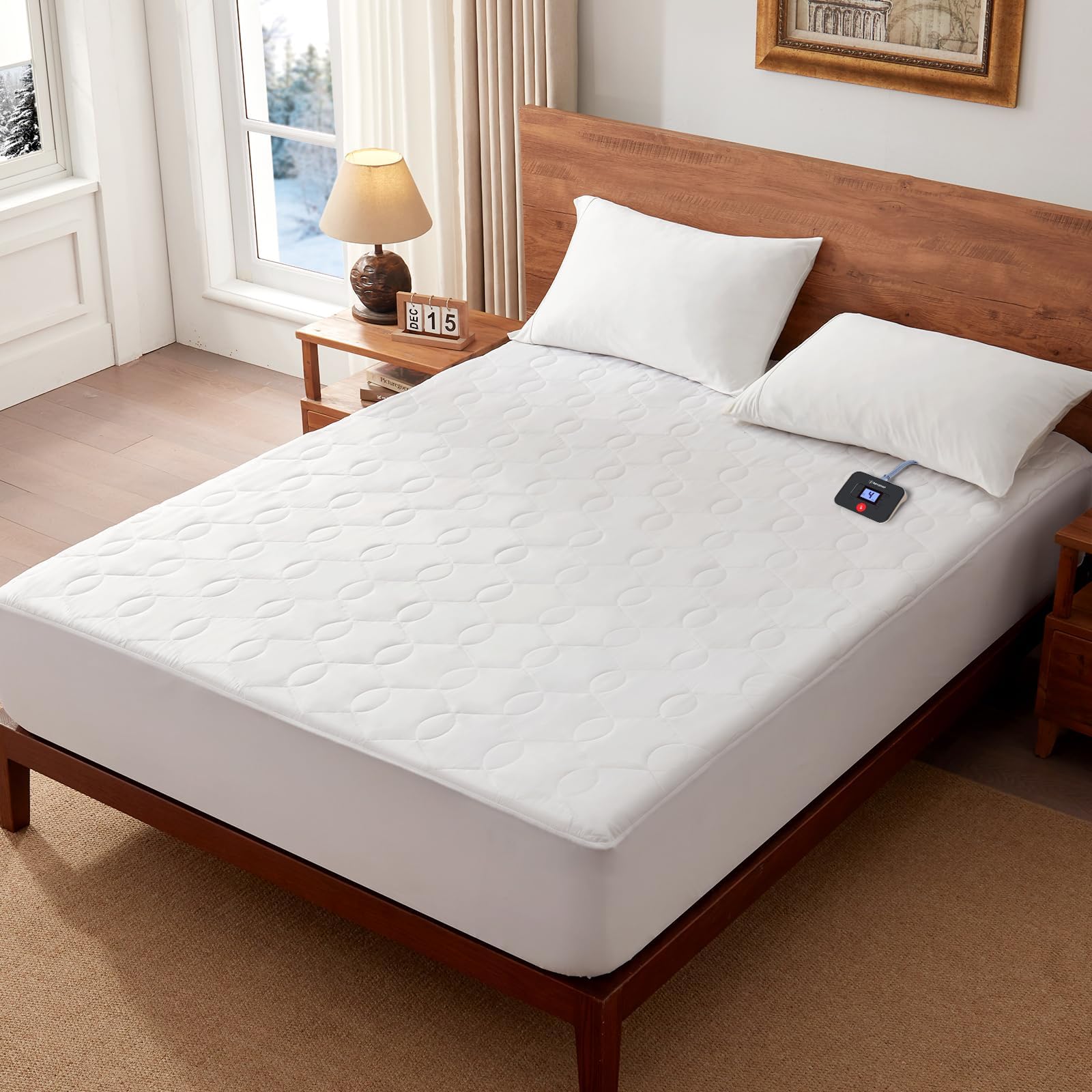 Amazon.com: Beautyrest 100% Cotton Heated Mattress Pad, Temperature ...