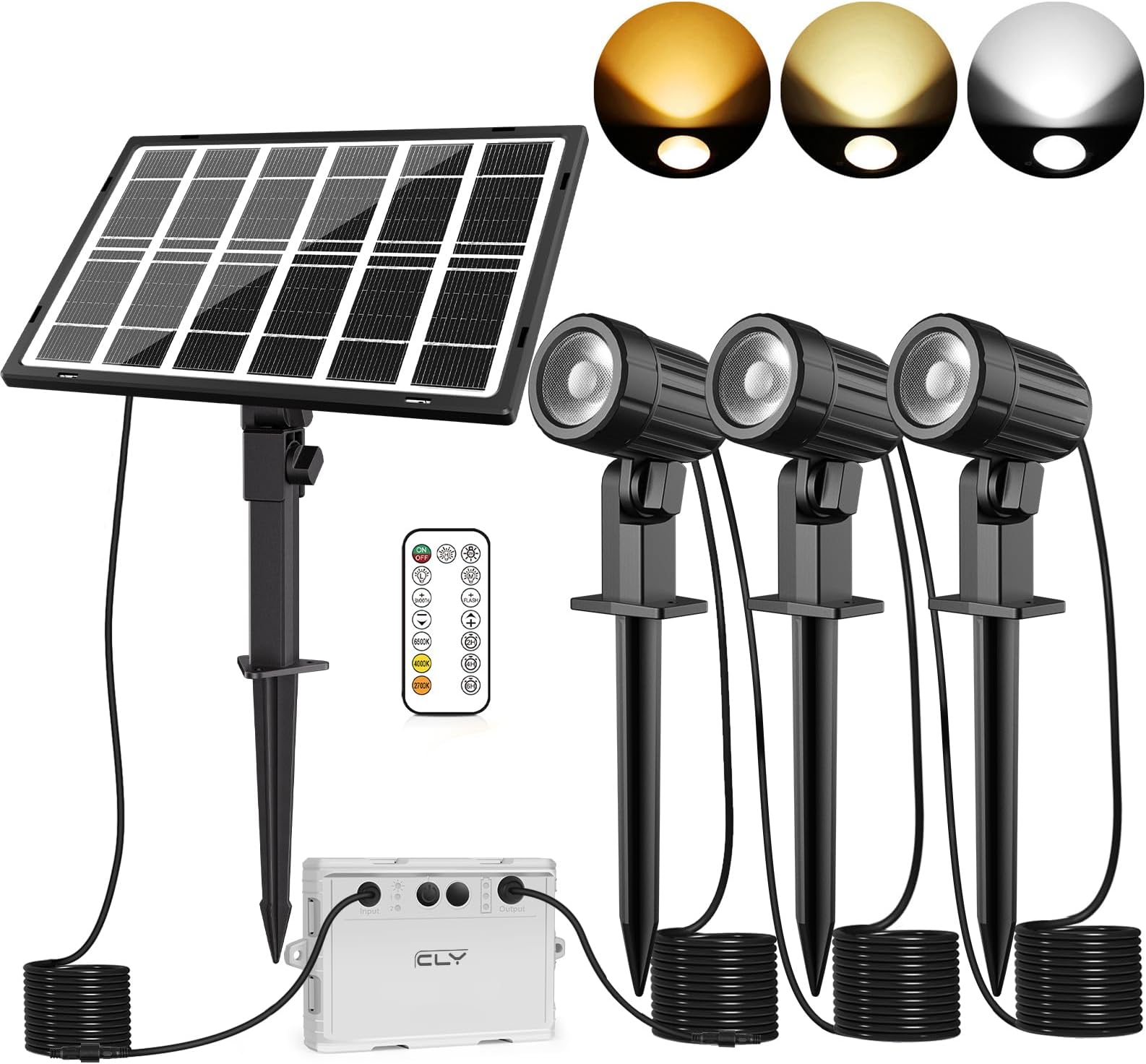 CLY LED Solar Landscape Lights 3 in 1, IP66 Waterproof Outdoor ...