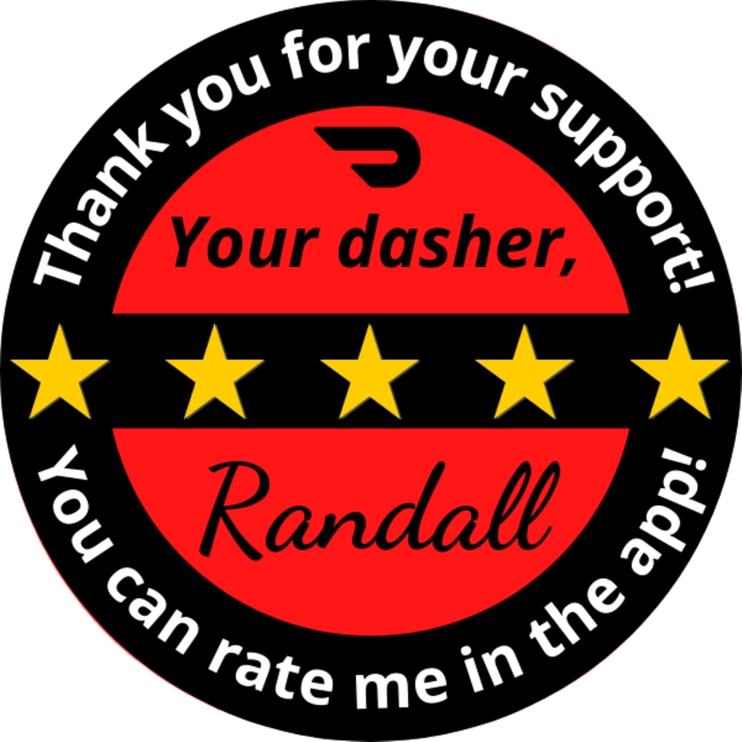 Amazon.com : Personalized Delivery Driver Thank You Rating Stickers for ...
