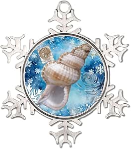 Amazon.com: Ocean Beach Nautical Theme Underwater Sea Snail Snowflake ...