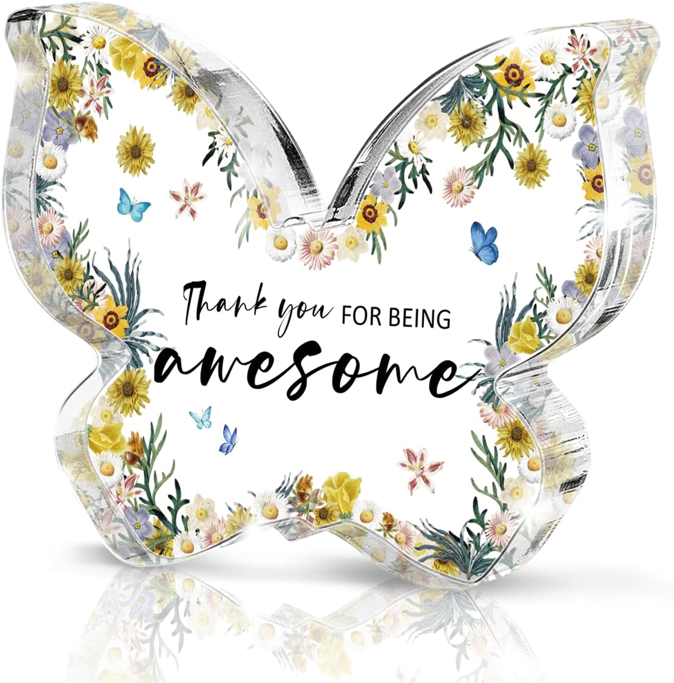 Amazon.com: "Thank You For Being Awesome" Butterfly Acrylic Desk Plaque ...