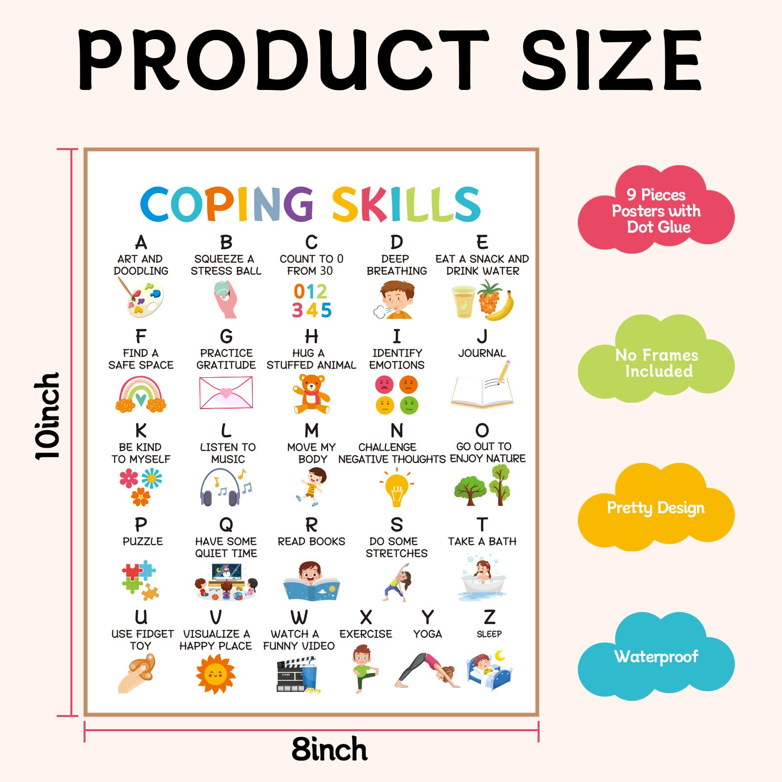 Snapklik.com : 9 Calming Corner Posters, Feelings Chart For Kids, Calm ...