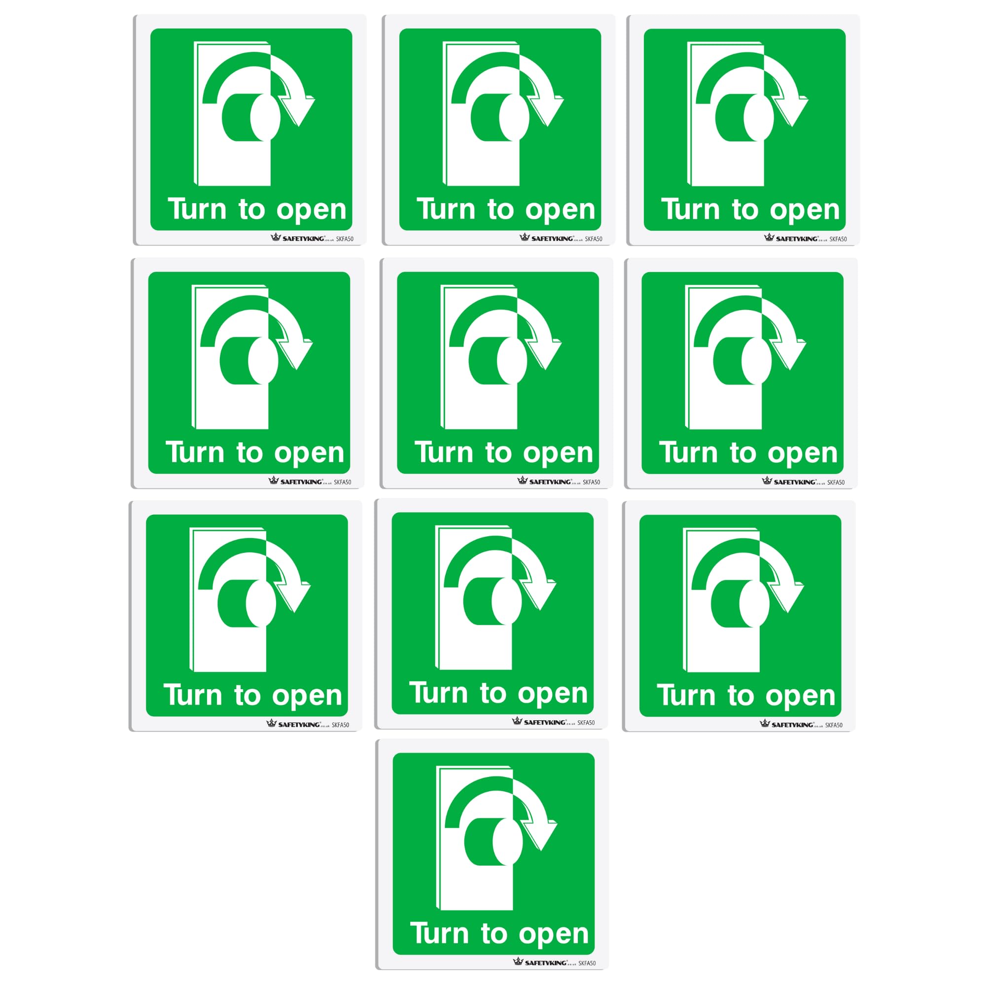 SAFETYKING® 10 pcs Thumb Ture To Exit Sticker Right - L 10 cm x W 10cm ...