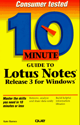 Amazon | 10 Minute Guide to Lotus Notes for Windows | Miller, Kate ...