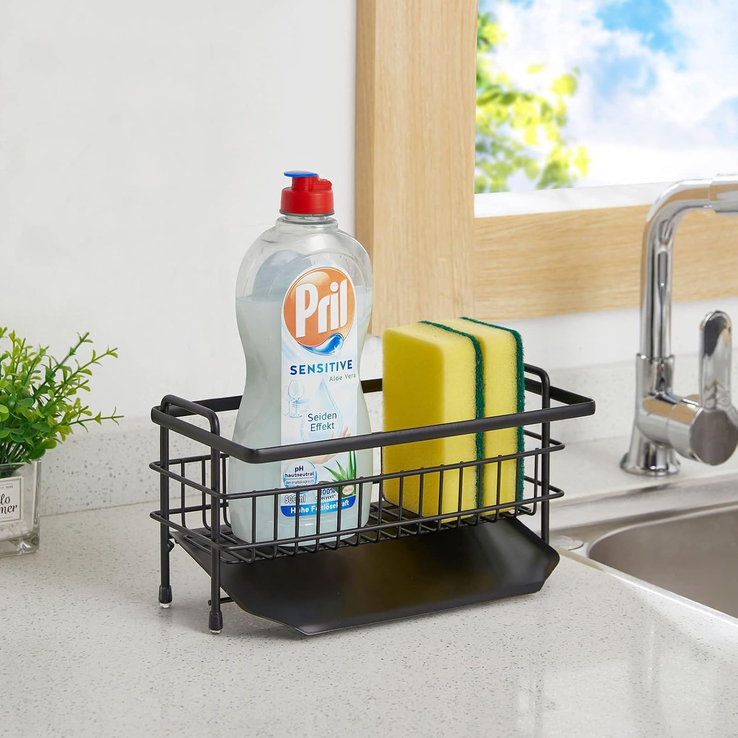Hniuyun Sink Caddy, Kitchen Sink Organizer Caddy with Removable Drip ...