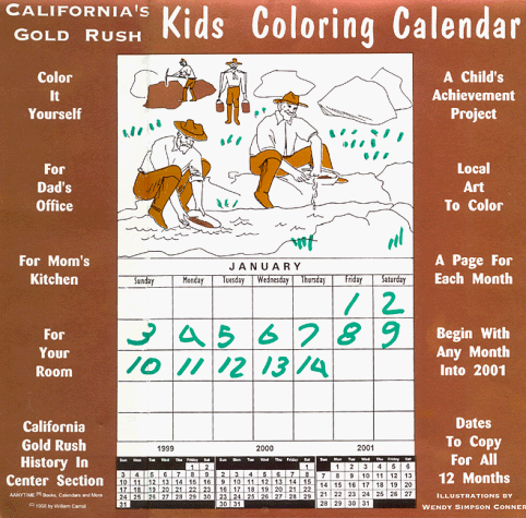 Amazon | California's Gold Rush: Kids Coloring Calendar | Children's Books