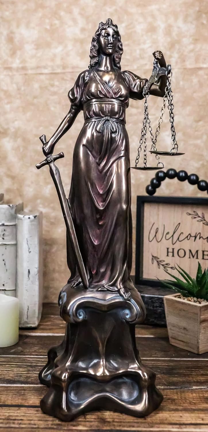 Amazon.com: Ebros Gift Bronzed Resin Greek Goddess Lady of Justice ...