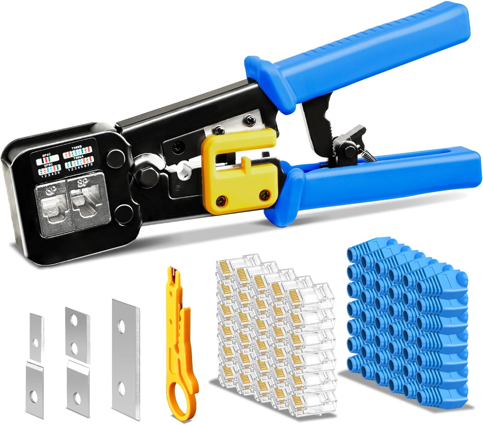 RJ45 Crimping Tool Ethernet Crimper for Cat6 Cat5 Cat5e RJ45 Pass ...