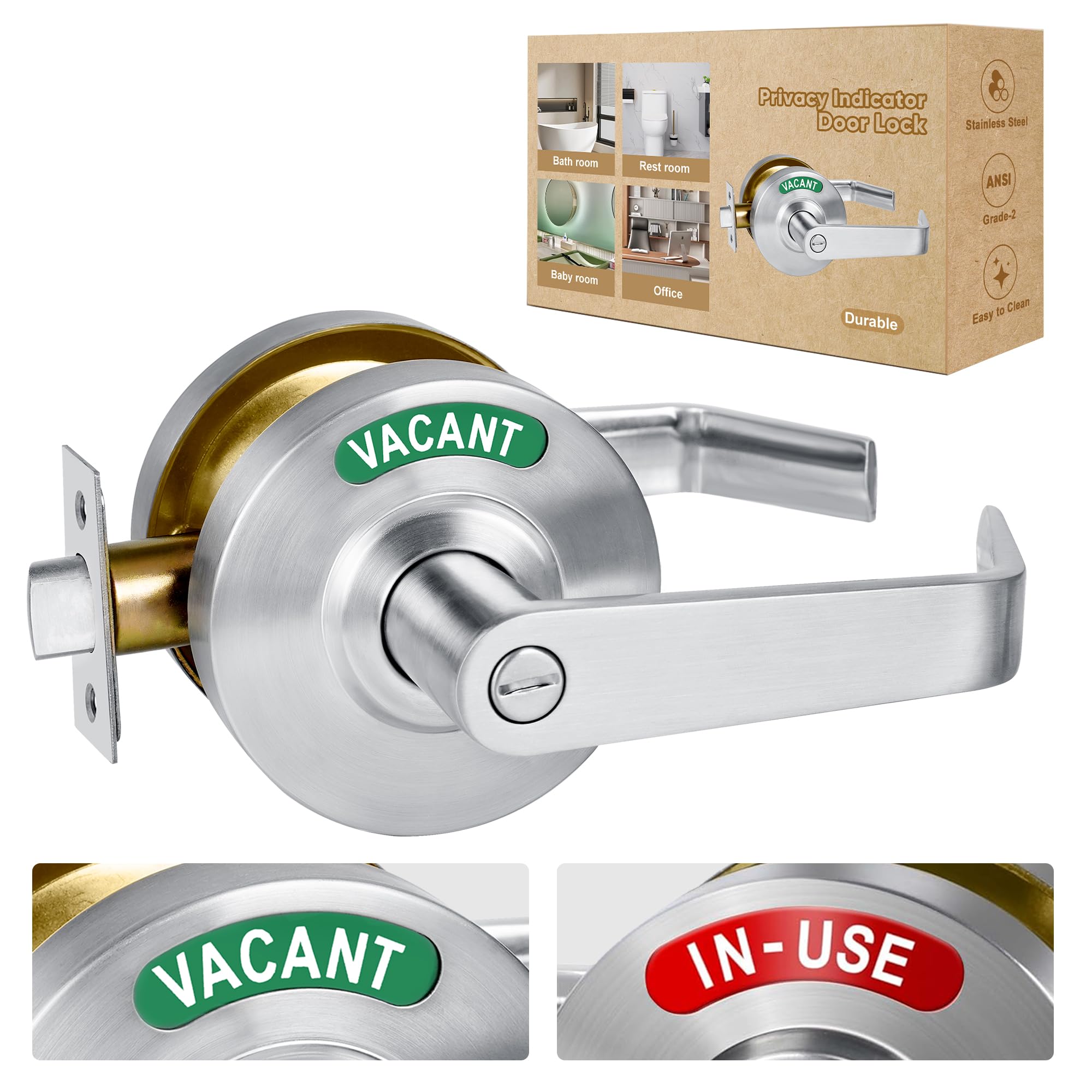 XMZ-DDUP Privacy Indicator Door Lock Inuse or Vacant, Occupied Bathroom ...