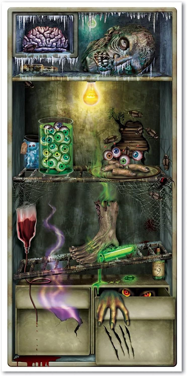 Amazon.com: Zombie Laboratory Horror Refrigerator Door Cover Scary ...
