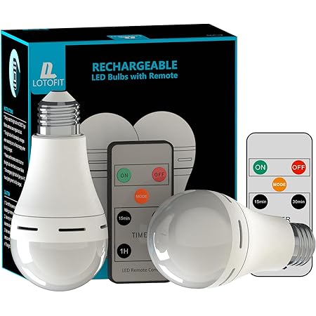 USB C Rechargeable Light Bulb with Remote Control, 7W Battery Powered ...