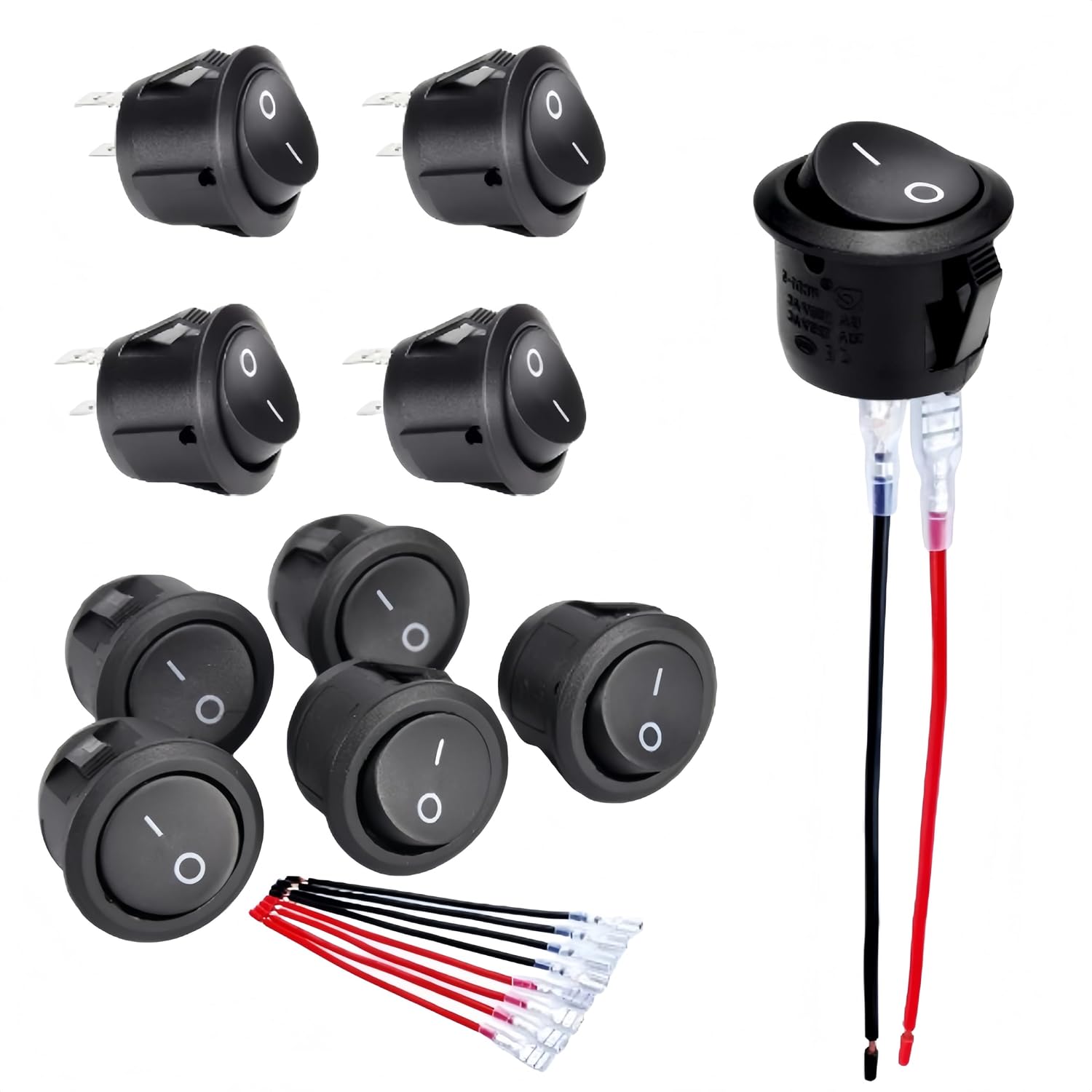 10-Piece 12V Circular Joystick Switch, 12-Volt DC mini Circular Toggle ...
