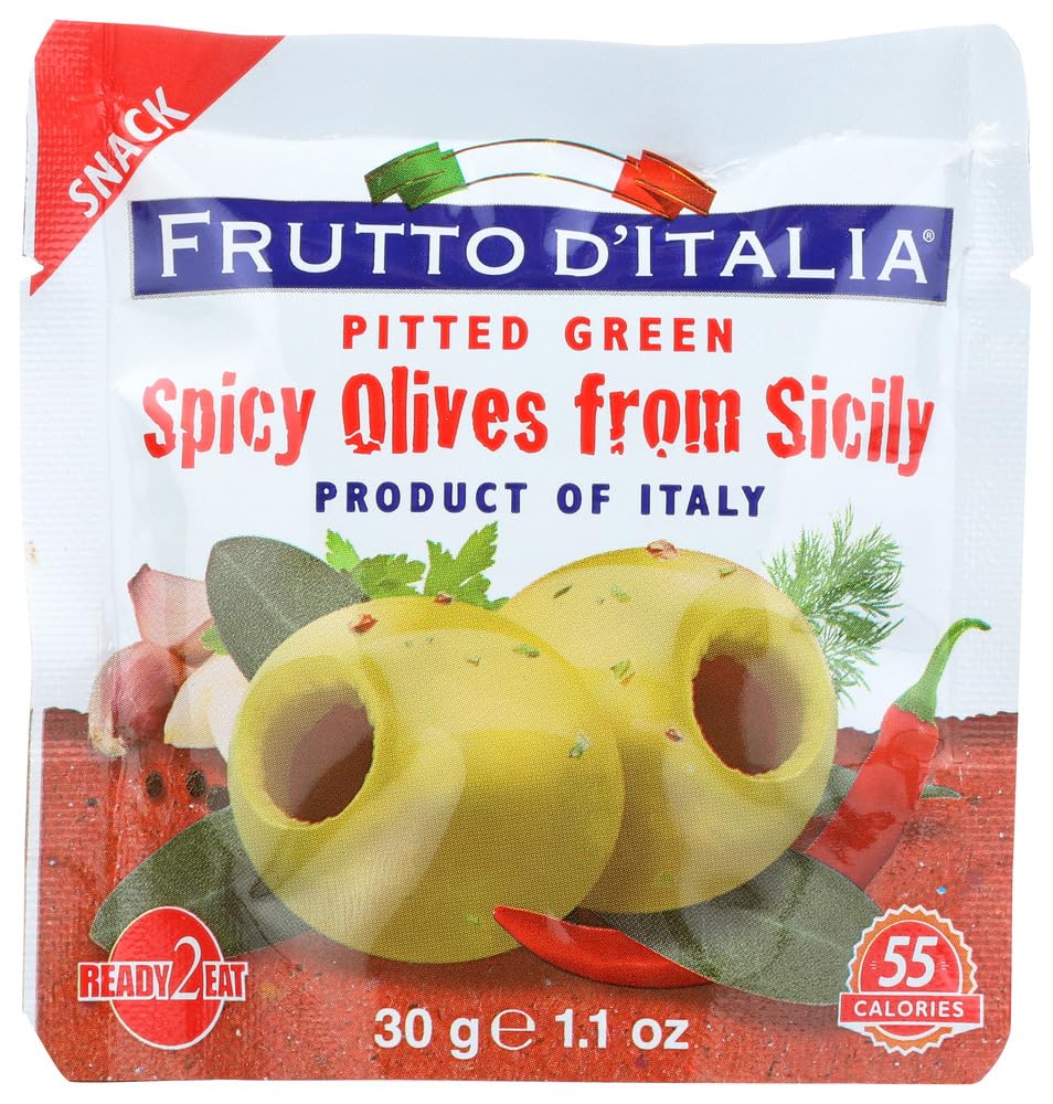 Amazon.com : Green Spicy Pitted Olives in Pouch, 1.1 Ounce (Pack of 10 ...