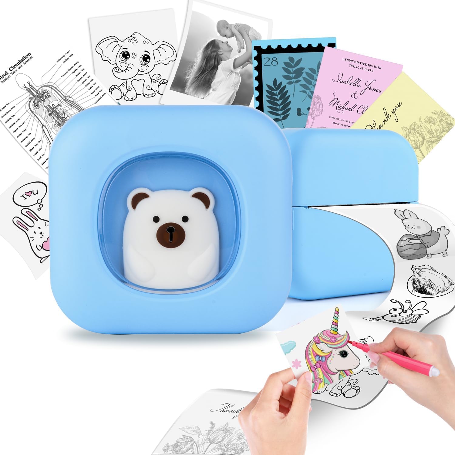 Amazon.com: Verla Sticker Printer for Kids Mini Printer M02 Portable ...