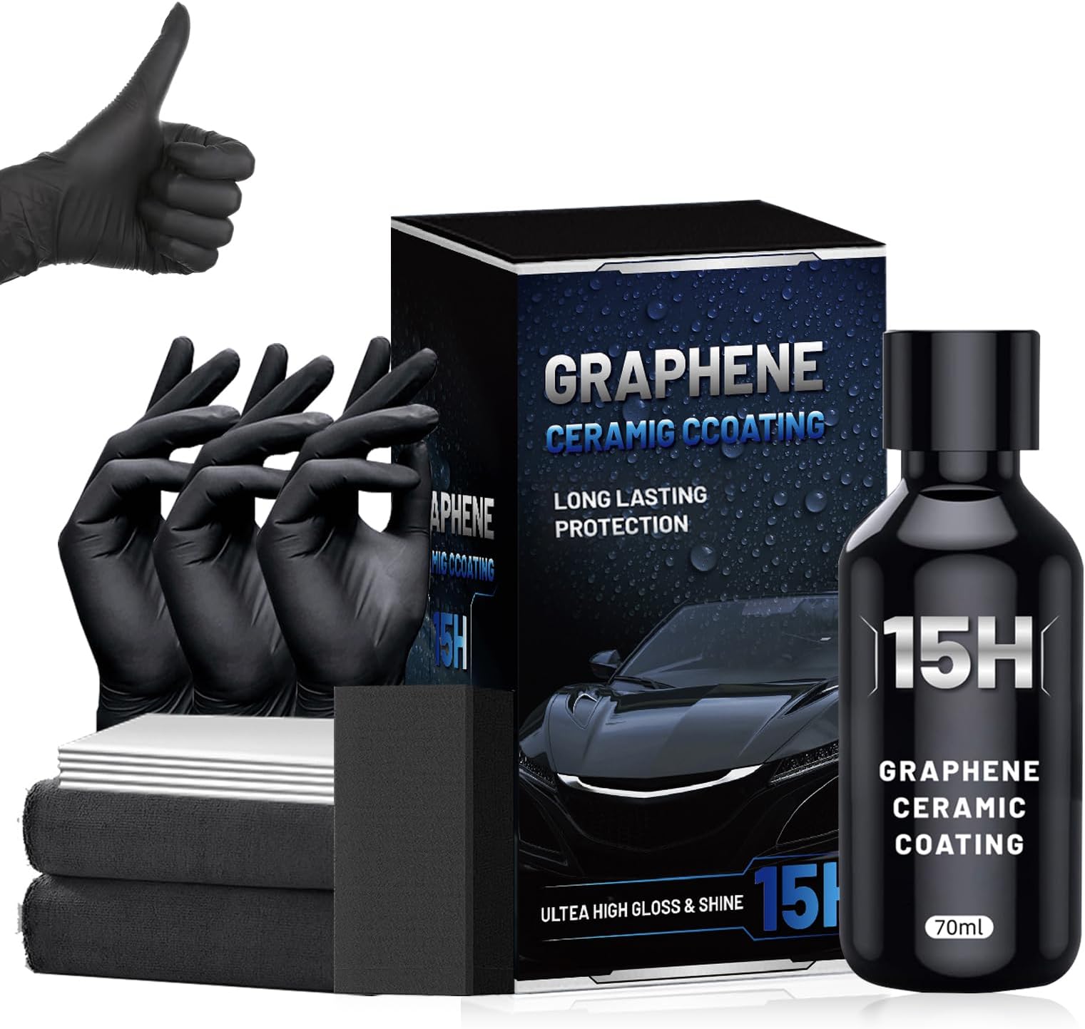 Amazon.com: Graphene Ceramic Coating 15H for Cars(70ml), Advanced Graphene Coating for Car ...