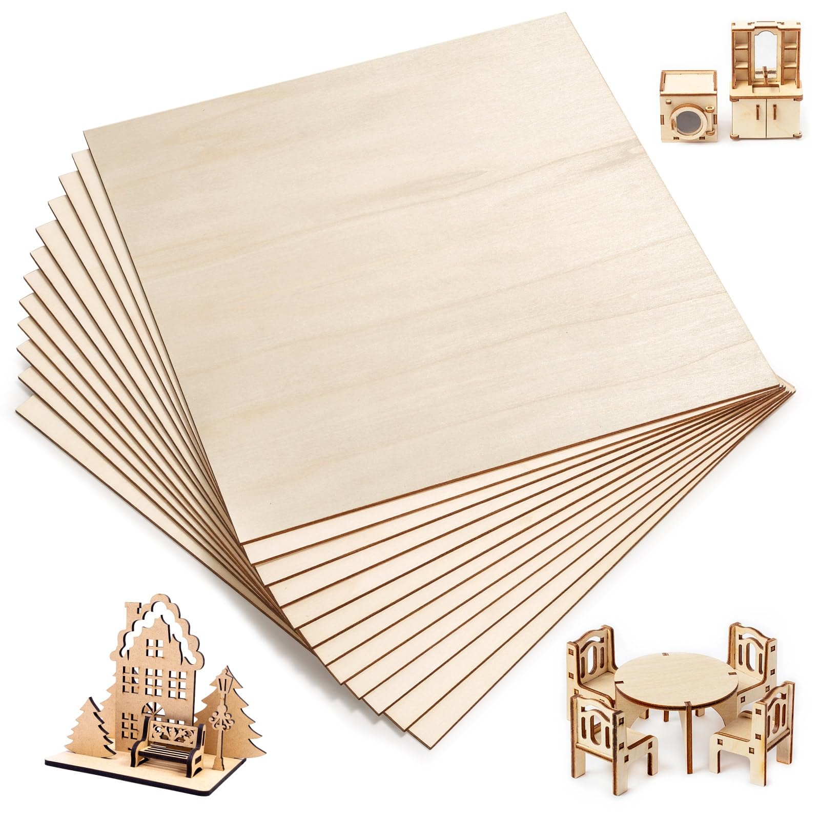 Snapklik.com : 12 Pack Plywood Sheets For Laser Cutting And Engraving ...