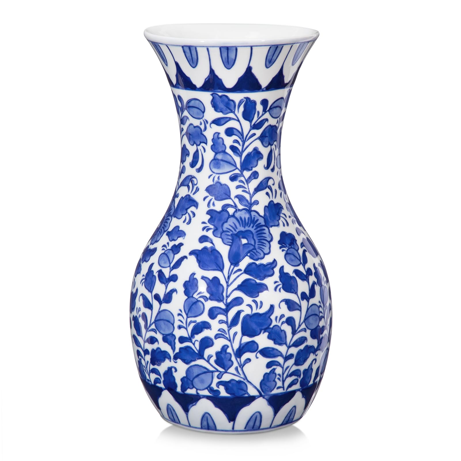 Amazon.com: Blue and White Flower Vase, 11 Inch Tall Ceramic Vase in ...