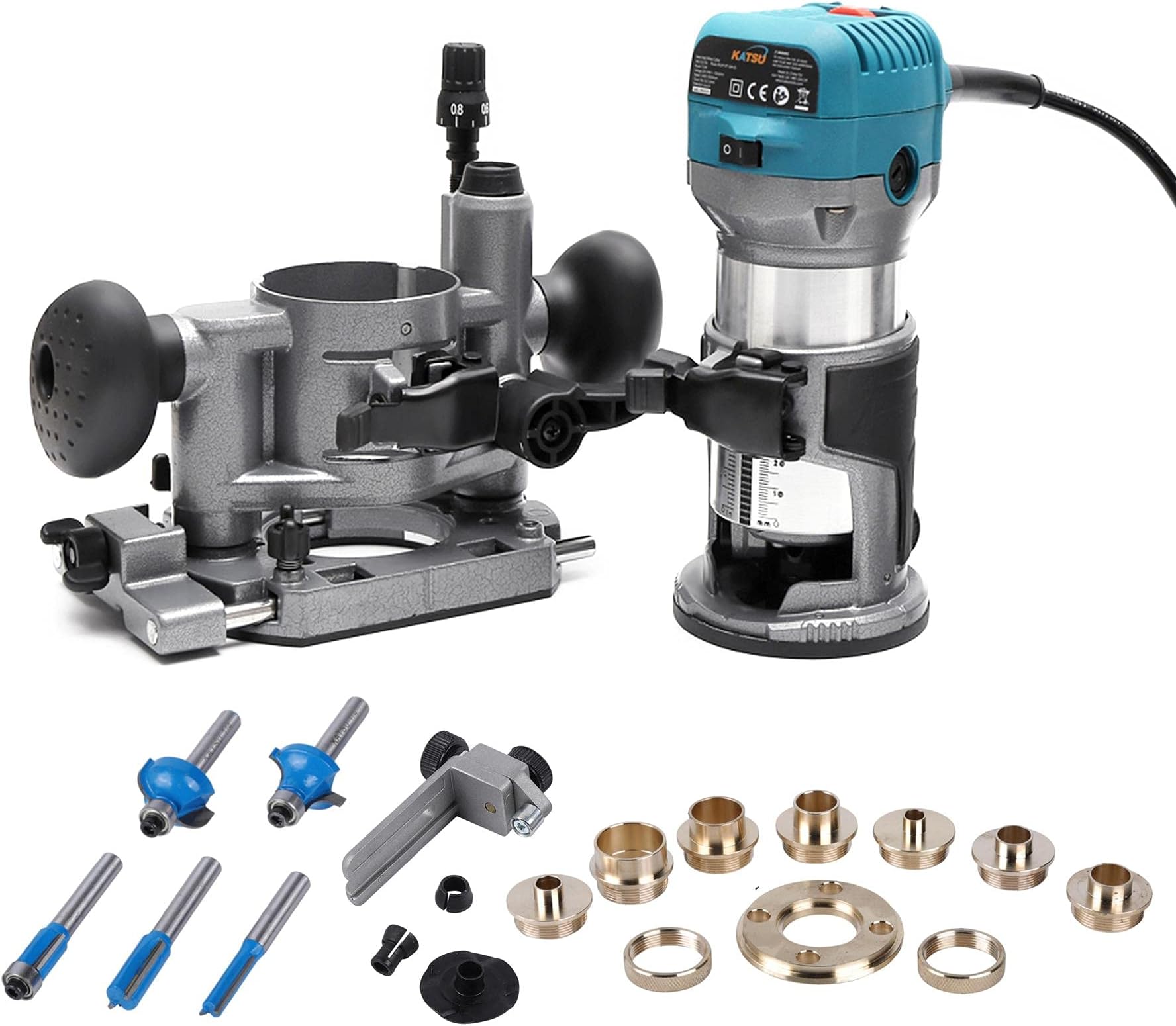 KATSU Set di Rifilatore Fresatrice Verticale per Legno Elettrica 220V ...