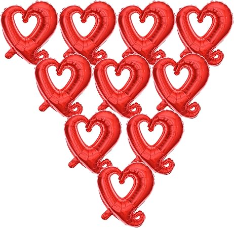 Amazon.com: Soochat Red Heart Balloons, Heart Shape Foil Mylar Helium ...